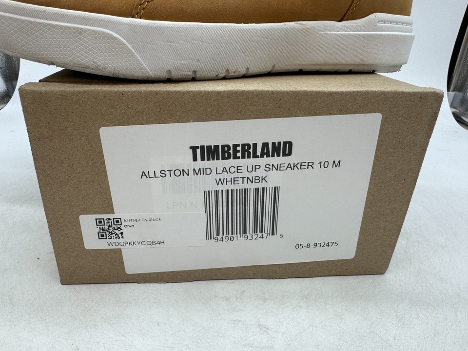 Timberland Mens Allston Mid Lace Up Sneaker Boot Leather Wheat Nubuck ...