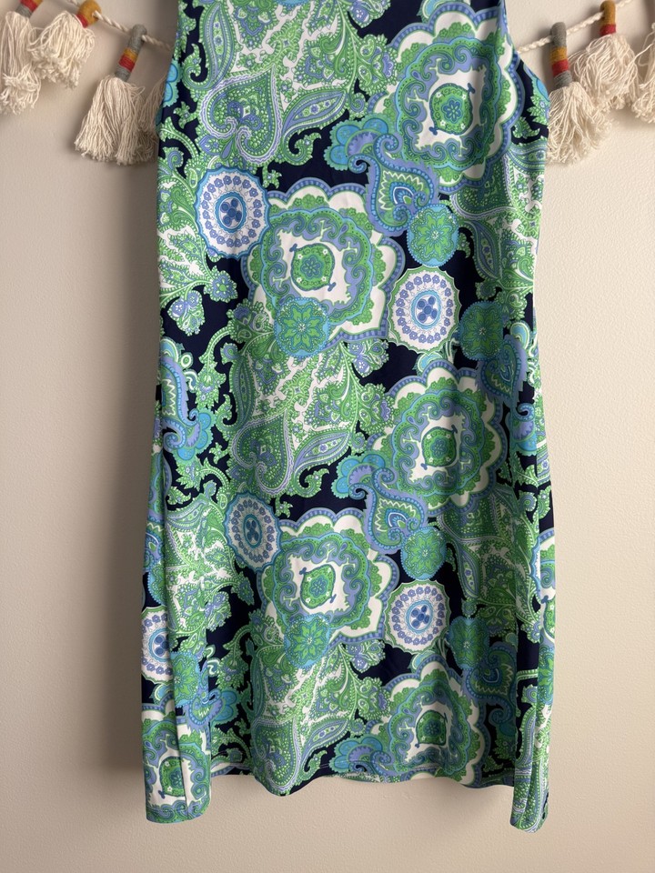 Jude Connally Lisa Paisley Halter Aline Shift Mini Dress Peasant ...