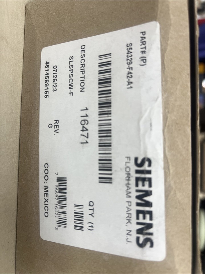 Siemens S54329-F42-A1 Fire Alarm SLSPSCW-F Speaker Strobe NEW 116471 ...