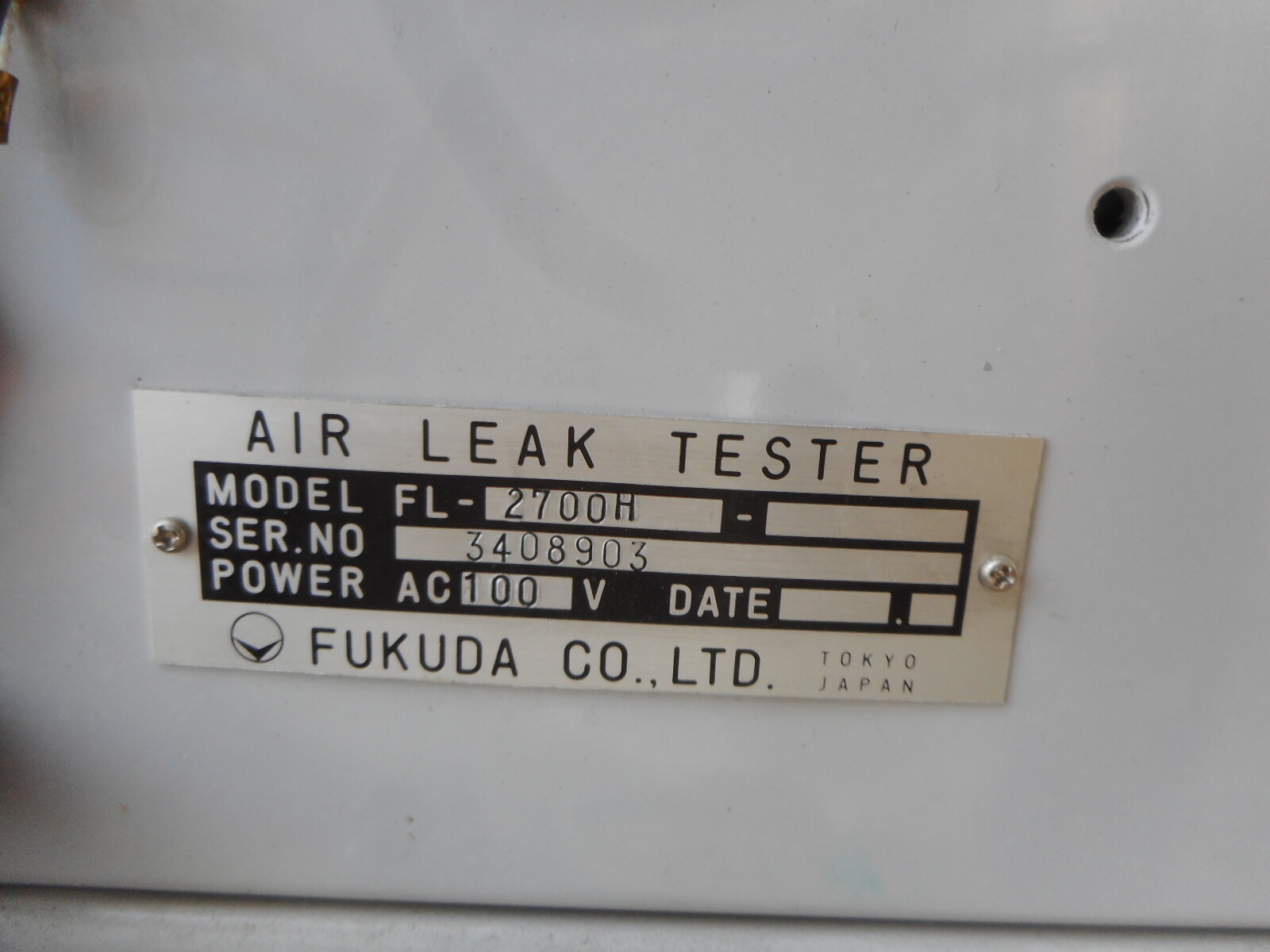 FUKUDA -- AIR LEAK TESTER 100VAC Supply -- FL2700H -- FL2700 | eBay