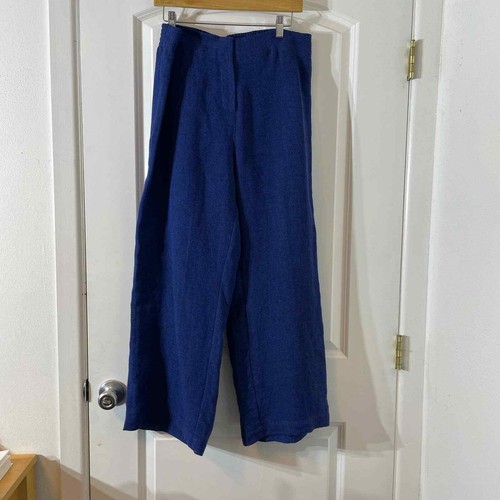 Soft Surroundings Blue Wide Leg Linen Blend Pants, Si… - Gem