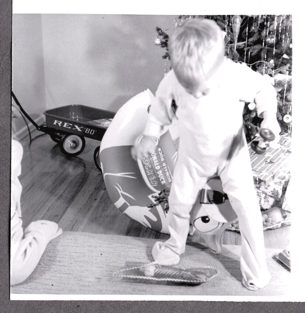 OLD PHOTOGRAPH OSBORNE BOYS DONALD DUCK TOYS CHRISTMAS ADAMS CITY ...