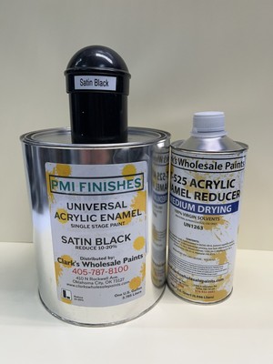 Satin Black Gallon with Reducer Single Stage ACRYLIC ENAMEL Car Auto ...