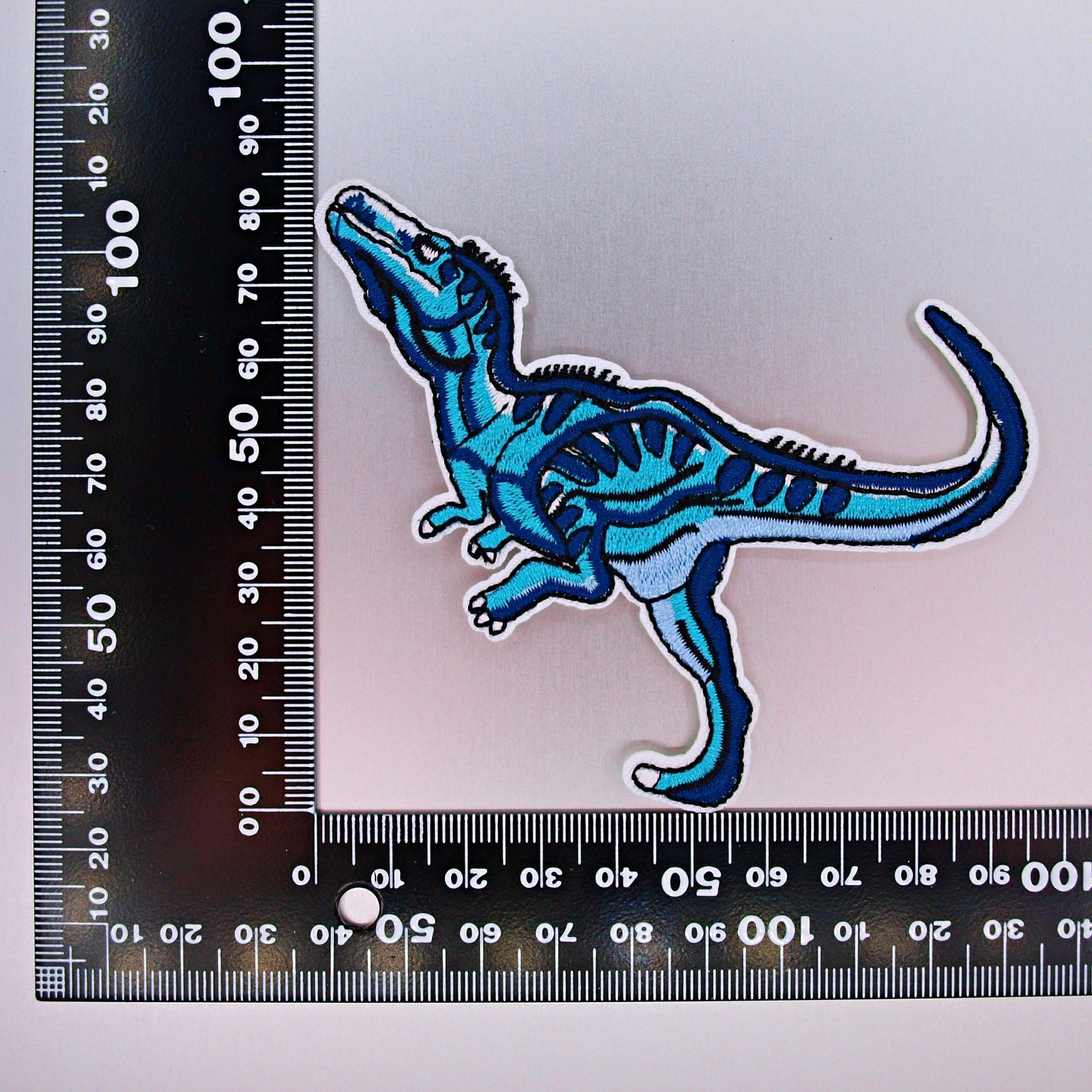 Teal Raptor Patch — Iron On Badge Embroidered Motif — Velociraptor ...