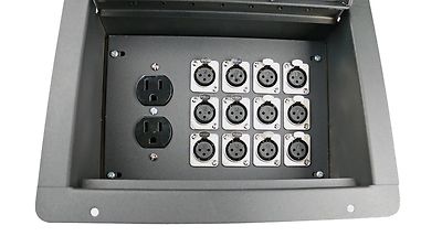 Stage Audio Floor Box w/ 12 XLR Mic Connectors & AC Outlets Elite Core ...