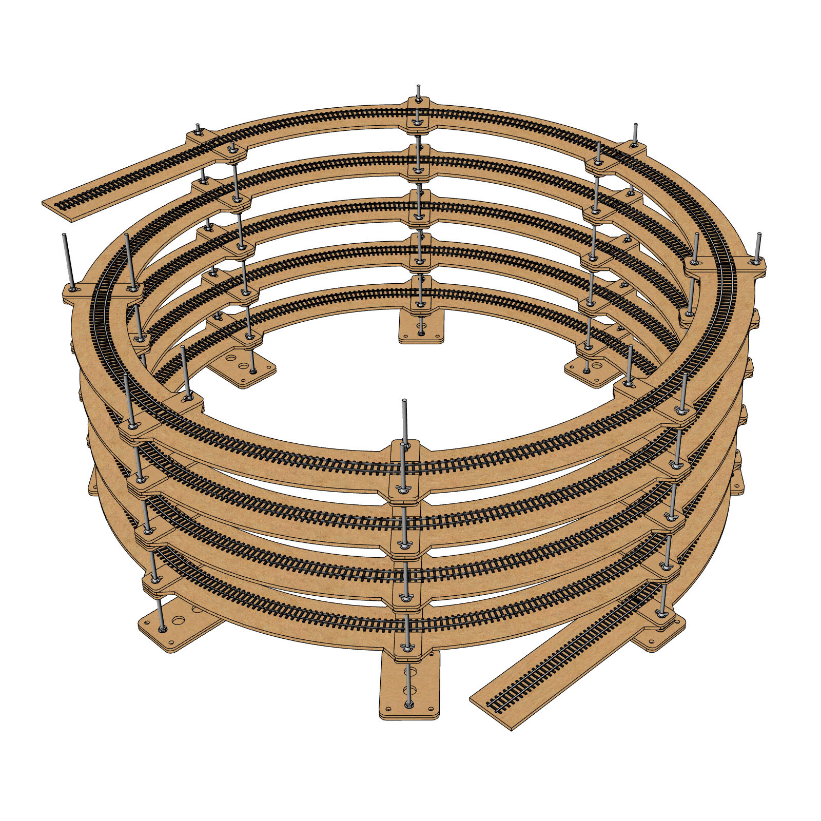 HO Scale Single Track Helix For Radius 22" Tracks (Diameter: 44") | eBay