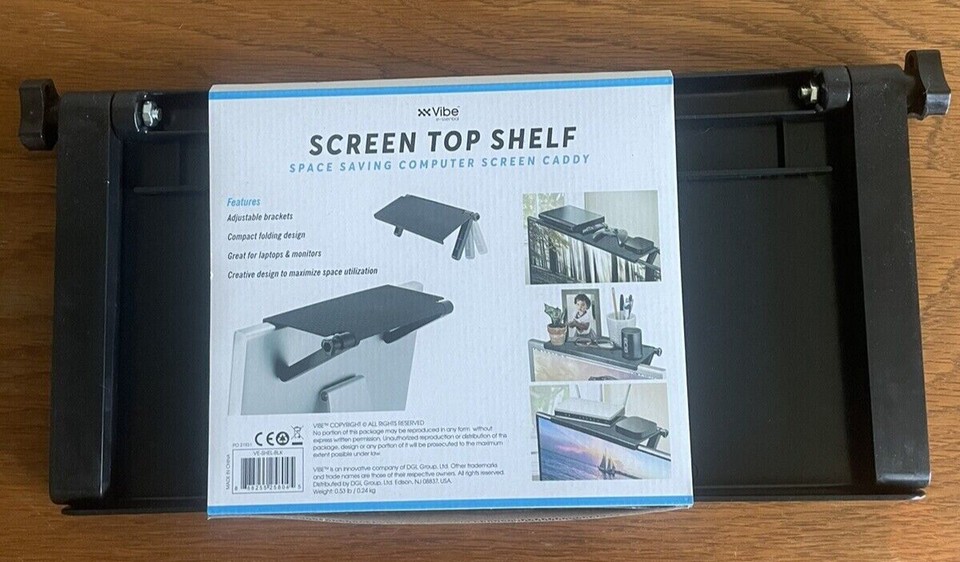SCREEN TOP SHELF, SPACE SAVING COMPUTER SCREEN CADDY, NEW w/ FREE ...