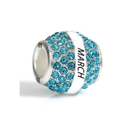 "March" Birthday Birthstone With Month Engraved on Charms for Snake ...