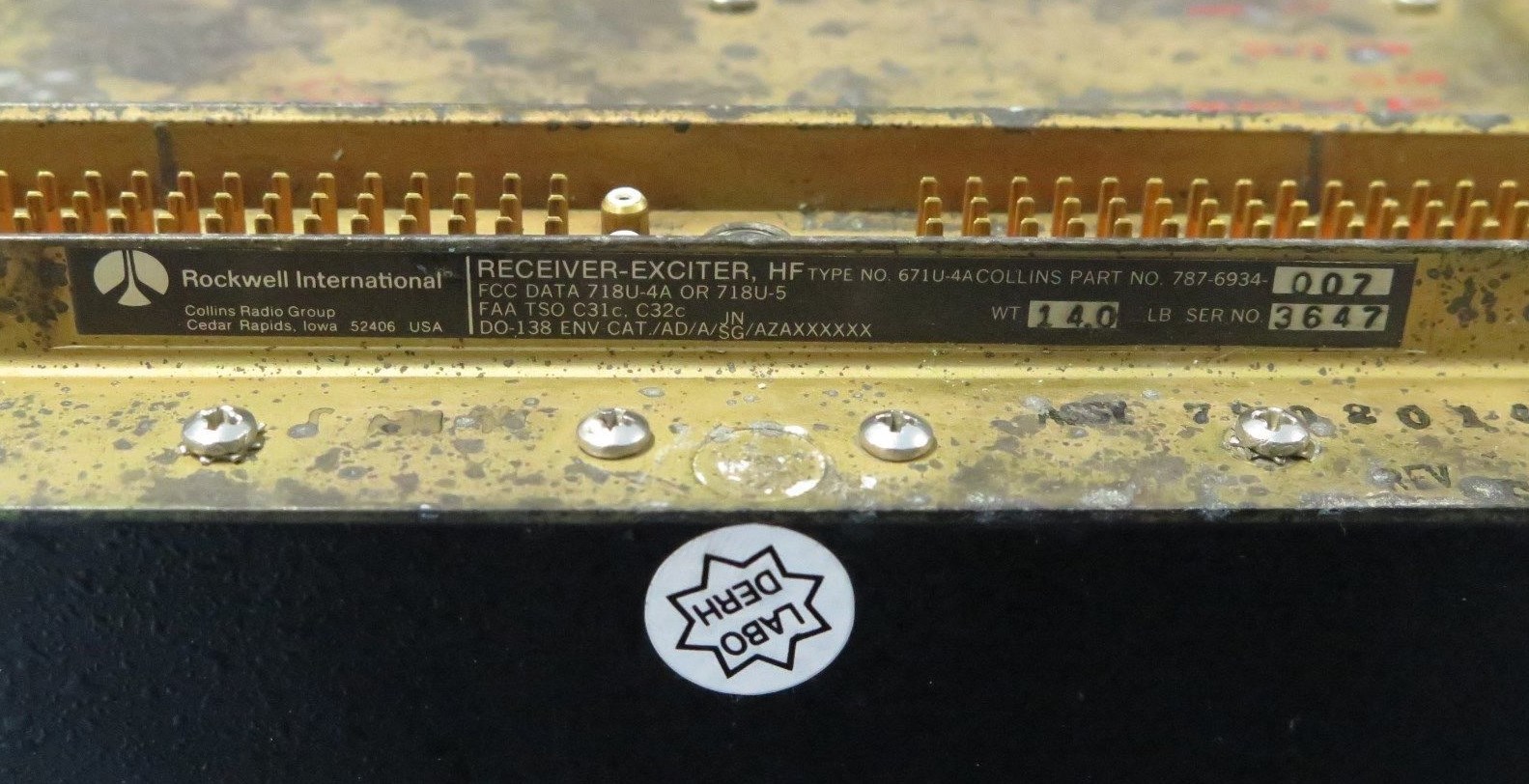 Rockwell Collins 671U-4A HF Reciever-Exciter P/N 787-6934-007 Great ...