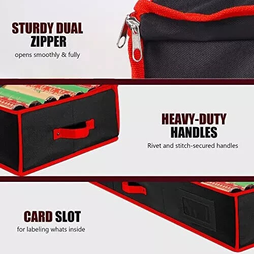 Christmas Storage Organizer Black 40.5 Inch Gift Wrapping Paper ...