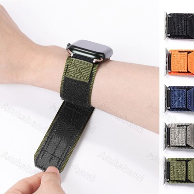 For Apple Watch 3 5 SE 6 7 8 Ultra 49mm Strap Band Hoop Loop Nylon ...