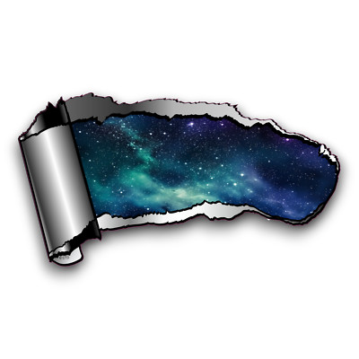 Cosmic Galaxy Space Effect Ripped Metal Slash Vinyl Sticker Decal ...