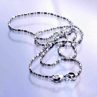 * WHOLESALE SET OF 5 Sterling Silver Plated Chain Necklace 18" Princess ...