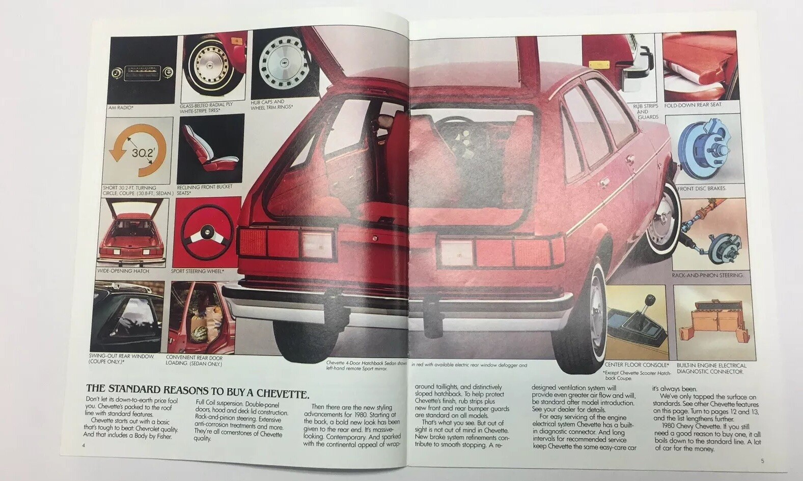1980 Chevy CHEVETTE Brochure/Catalog with Color Chart: SCOOTER ...