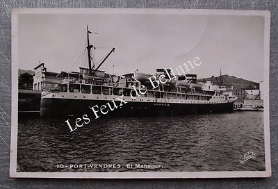 PORT VENDRES PAQUEBOT EL MANSOUR 1952 postcard | eBay