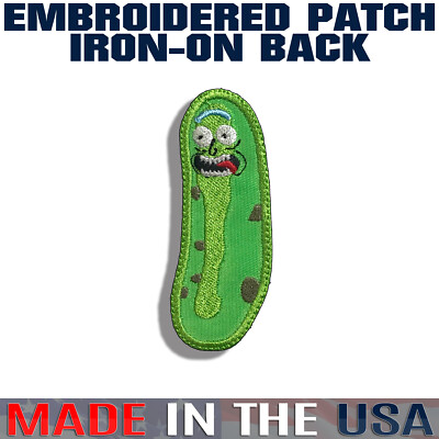 Pickle Rick Embroidered Patch | Rick and Morty | Glue Iron-On Sew-On ...