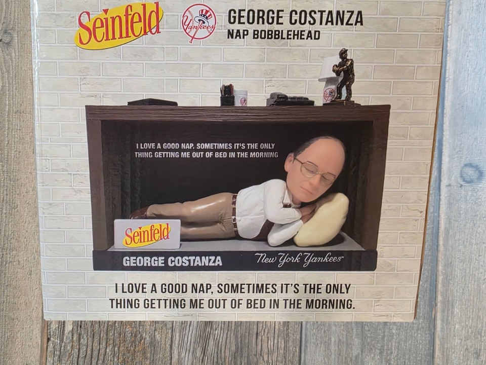 NY YANKEES GEORGE COSTANZA SLEEPING UNDER DESK BOBBLEHEAD SGA SEINFELD ...