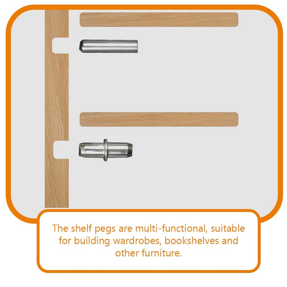 80pcs Shelf Pins Kit Shelf Support Pegs Stainless Steel Bookshelf Pegs ...
