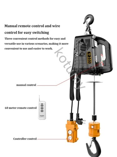 Mini Electric Hoist Portable Crane Small Hoist Remote Control Electric ...