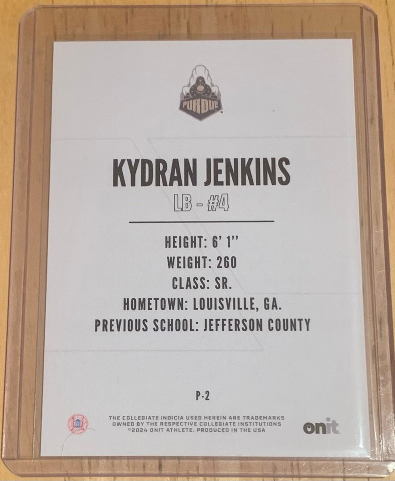 Kydran Jenkins 2024 Onit Athlete Silver Parallel Purdue Boilermakers ...