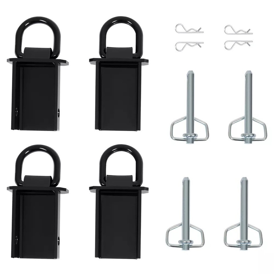 4PCS Heavy Duty 12000 Lbs Removable D-Ring Stake Pocket Powder Coated ...