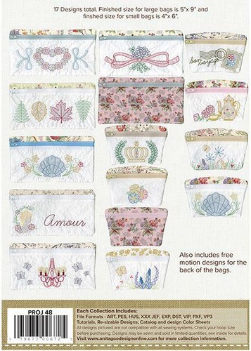 Shadow Work Zipper Bag Anita Goodesign Embroidery Machine Design CD NEW ...