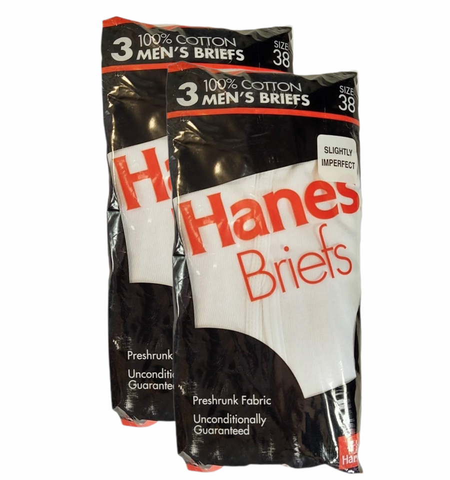 6 Vintage Mens Hanes Brief Slightly Imperfect Factory Packaging 38 and ...