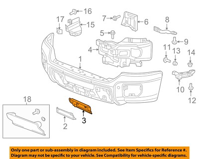 2015-2019 GMC SIERRA FRONT BUMPER CENTER LICENSE PLATE BRACKET NEW GM ...