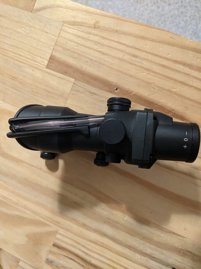 4x32 ACOG Optical Rifle Scope with True Fiber Optic Red Illuminated ...