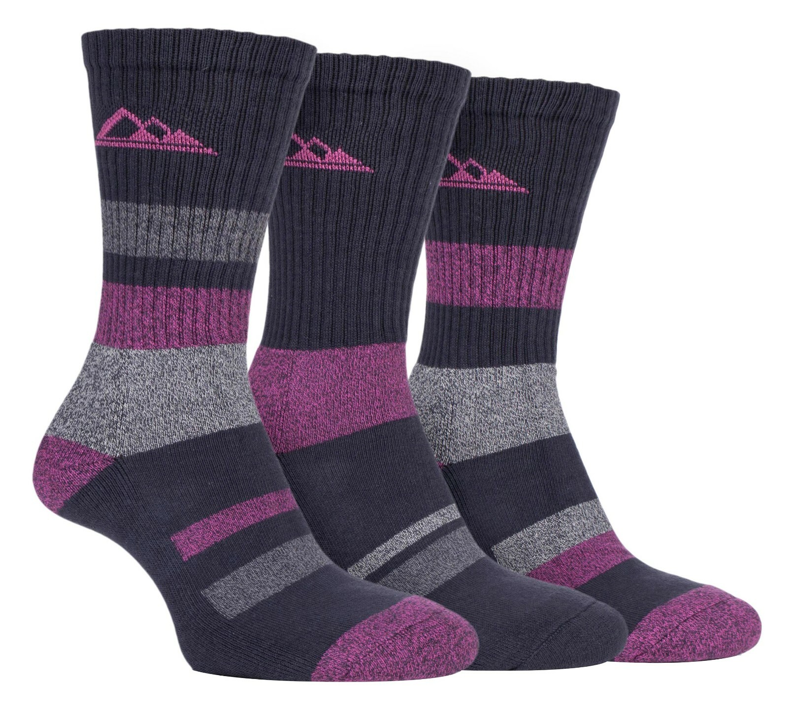 Storm Bloc - 3 Pack Ladies Striped Anti Blister Cotton Summer Walking ...