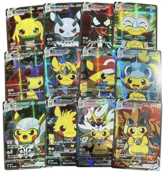 55Pcs Pikachu Vcos Card Cosplay Holo Flashing Cards DISPLAY ONLY | eBay