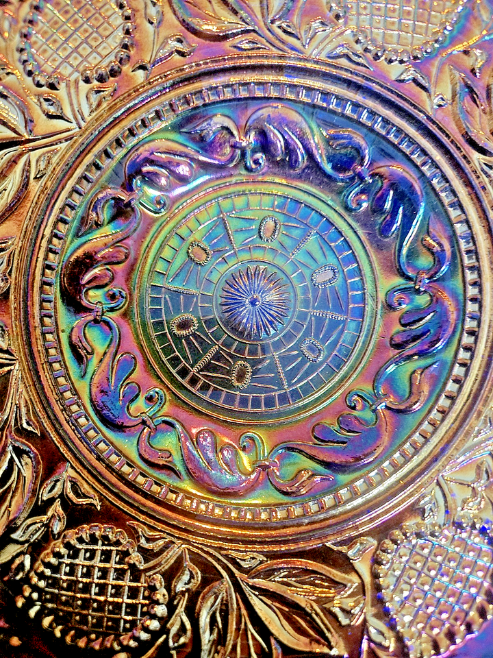 DUGAN BLUE RADIUM IRIDESCENT PLATE w/ELECTRIC IRIDESCENCE AND ...