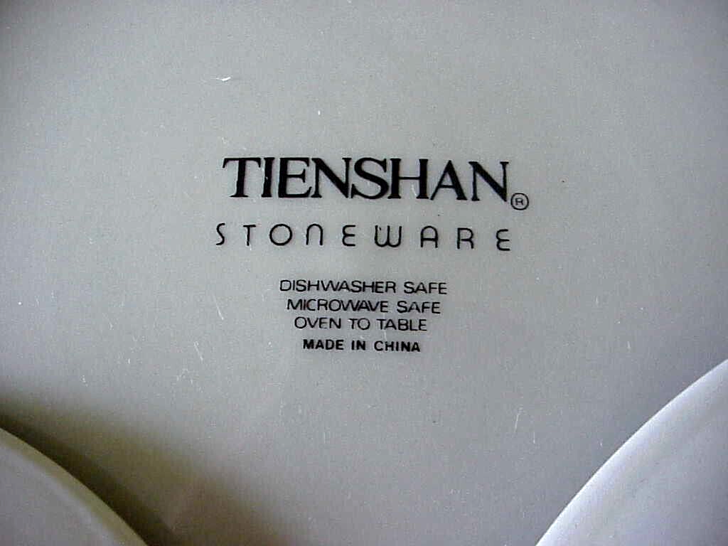 Vintage Tienshan Apple Dinnerware Set Stoneware Checked Border (16 ...