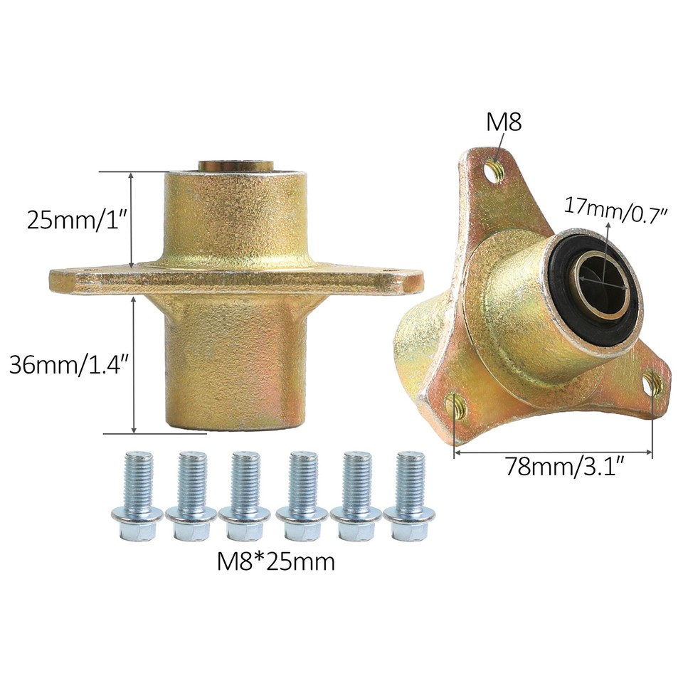 17mm Front Spindle Stub Axle Wheel Hubs for ATV Quad Buggy Golf Cart ...
