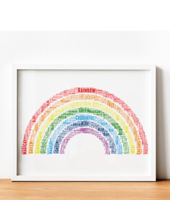 Personalised Rainbow Word Art Print - Baby Nursery Word Art Mothers Day ...