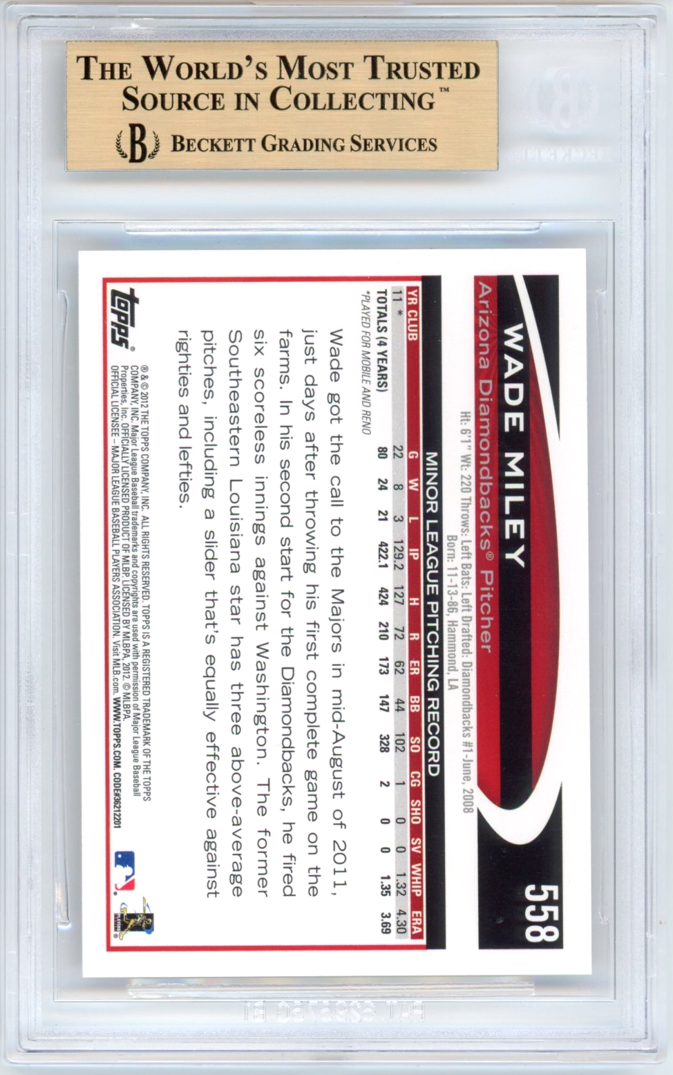 2012 Topps - Wade Miley #558 (RC) for sale online | eBay