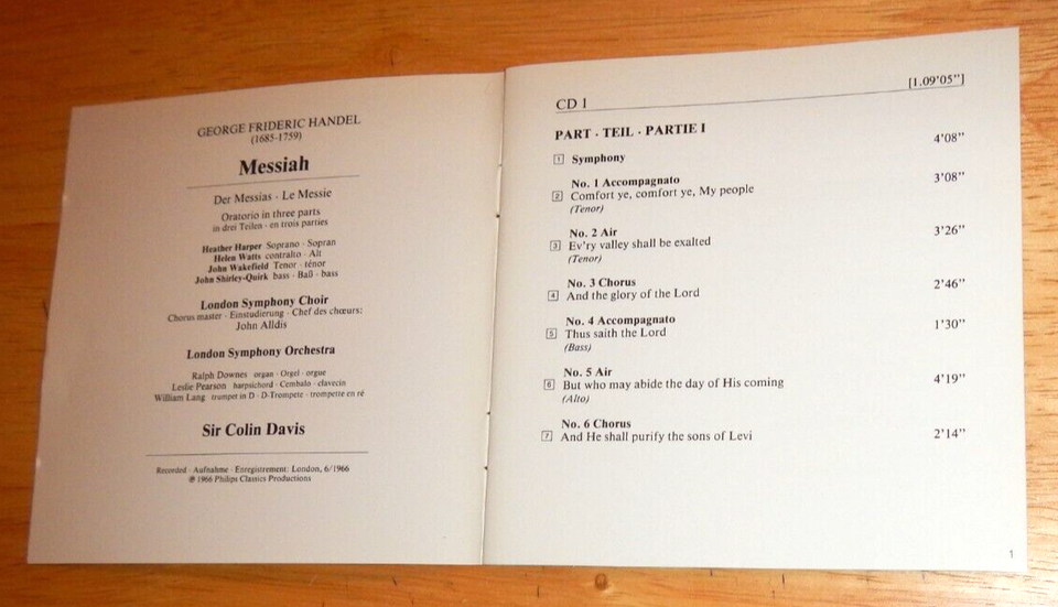 HANDEL'S MESSIAH - SIR COLIN DAVIS & the LONDON SYMPHONY ORCHESTRA - 2 ...