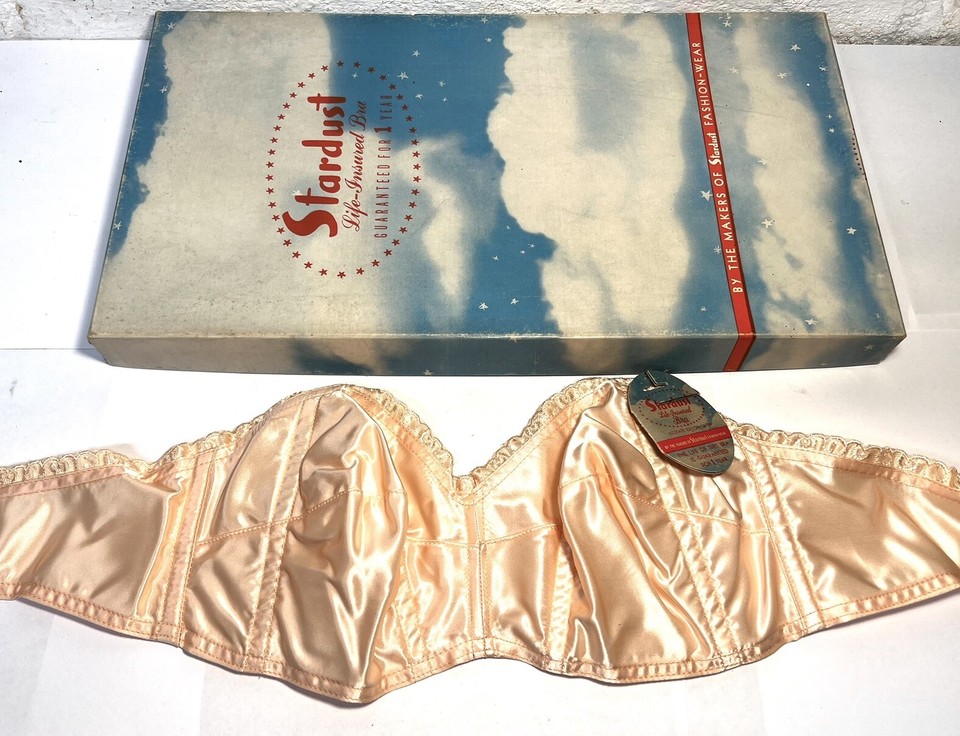 NOS! 1950s VTG STARDUST Nude Strapless Bullet Bra USA Womens 32A 32B ...