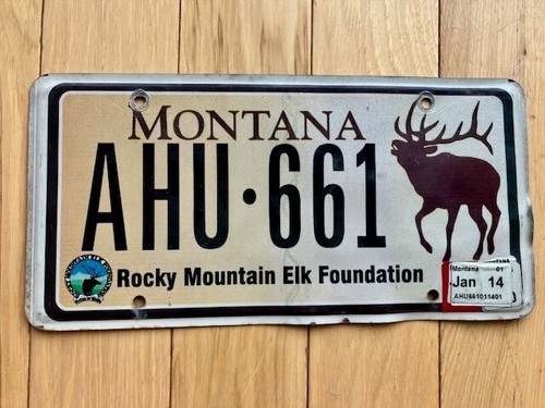 2014 Montana Rocky Mountain Elk Foundation License Plate | eBay