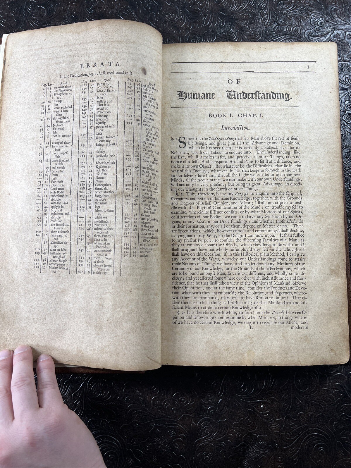 1690 "An Essay Concerning Humane Understanding" John Locke, 1st/1st ...