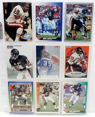 1990-1992 Chicago Bears Football Card Lot (9 Diff) In Archival Safe ...