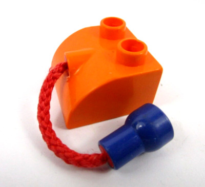 LEGO Duplo Orange Brick Slope Curved 3L Red Rope 44198c02 Set 9030 3513 ...