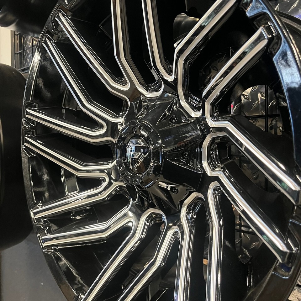 4 Fuel D773 Typhoon 20x10 8x180 Gloss Black Milled Wheel Rim Chevy GMC ...