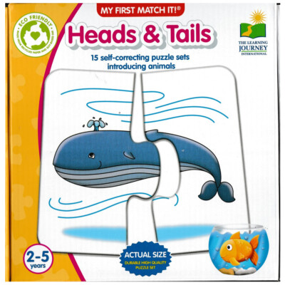 My First Match It - Head and Tails - 15 Piece Self-Correcting Heads ...