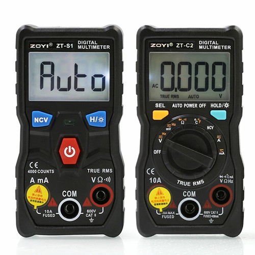 Digital LCD Multimeter Tester Ammeter DC AC OHM Auto Range ZT-S1,ZT-C1 ...