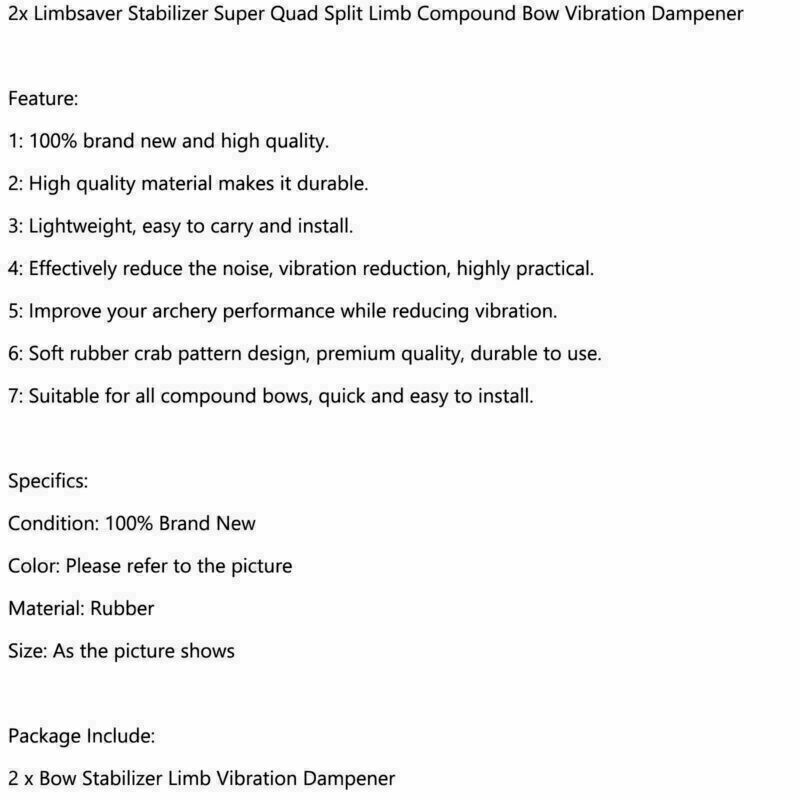 2x Limbsaver Stabilizer Super Quad Split Limb Compound Bow Vibration ...