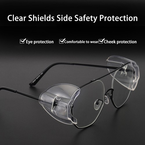 2Pcs Eye Flexible Clear Shields Side Safety Goggles Glasses Universal ...