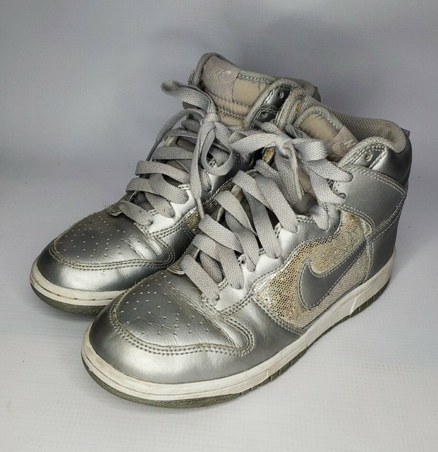 Size 7 - Nike Dunk High Metallic Silver for sale online | eBay