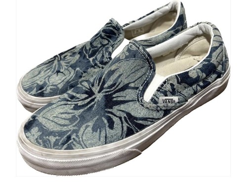 Unisex Pre owned Hawaiian Blue Flower Vans Woman Size 8.5 | eBay