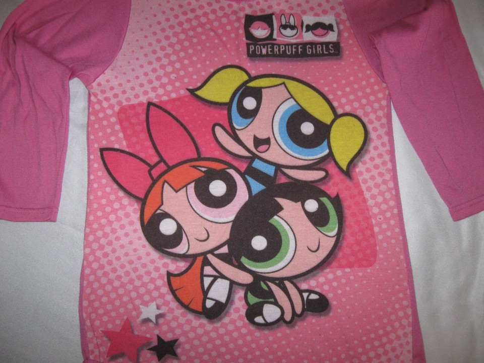 POWERPUFF GIRLS 2001 vintage Sleep Shirt Nightgown Girls 8-10 CARTOON ...